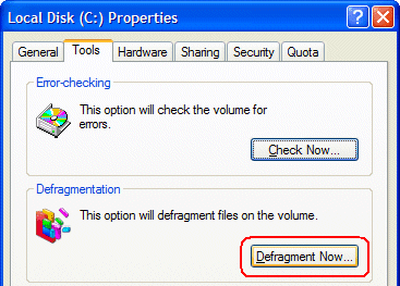 Manually defragmenting my hard disk | IT Services