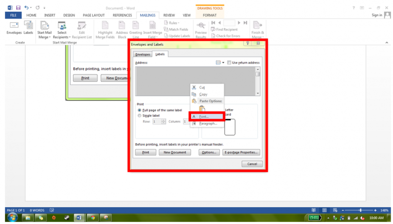 Changing Default Label Settings Word 2013 Technology Support Services