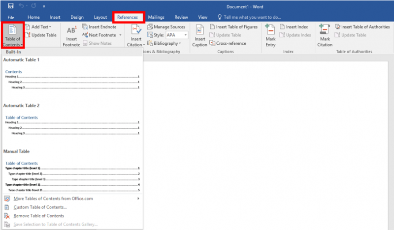 Microsoft Word Table Of Contents Apa Format Brokeasshome